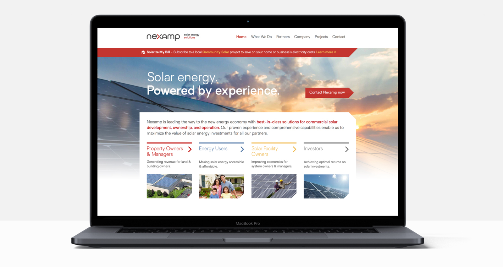 Nexamp website - Cleveland Design