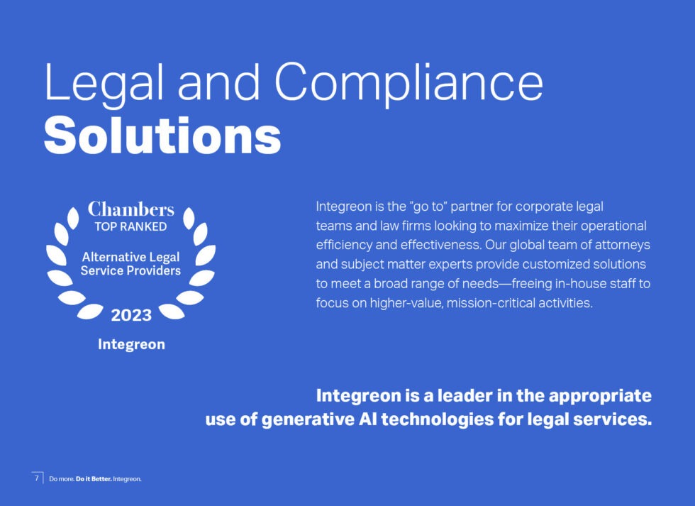 Integreon capabilities brochure: Raising the bar - Cleveland Design