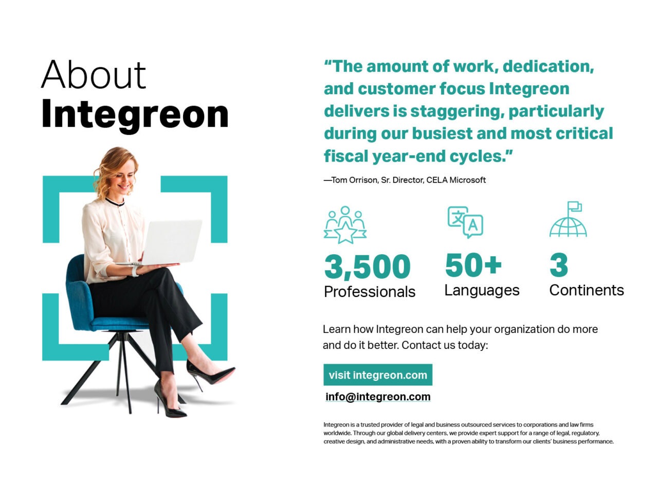 Integreon capabilities brochure: Raising the bar - Cleveland Design